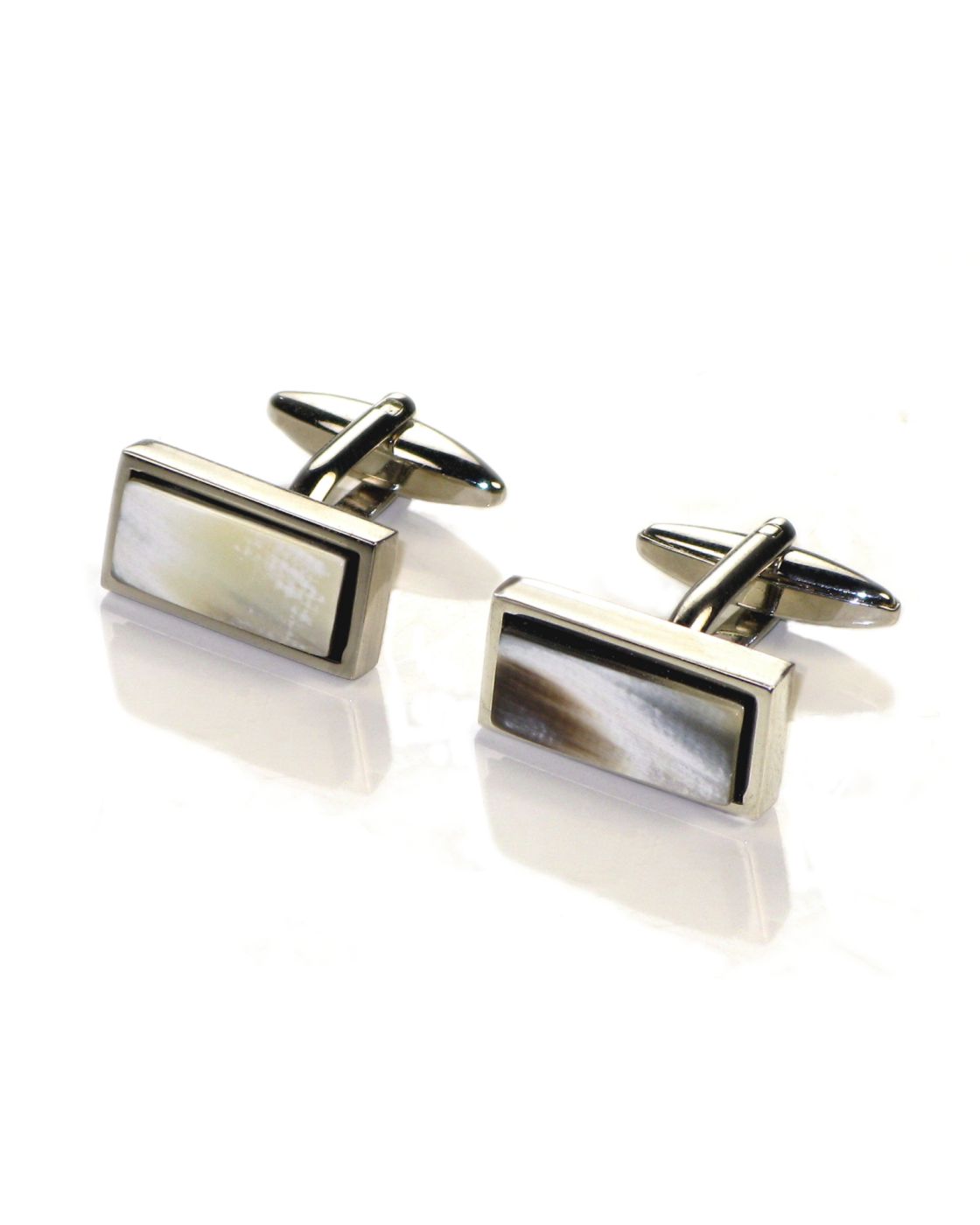Narrow Rectangular Oxhorn Cufflinks - Abrahams Store