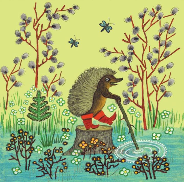 Hedgehog Card, Russian folk art at - Abrahams Store