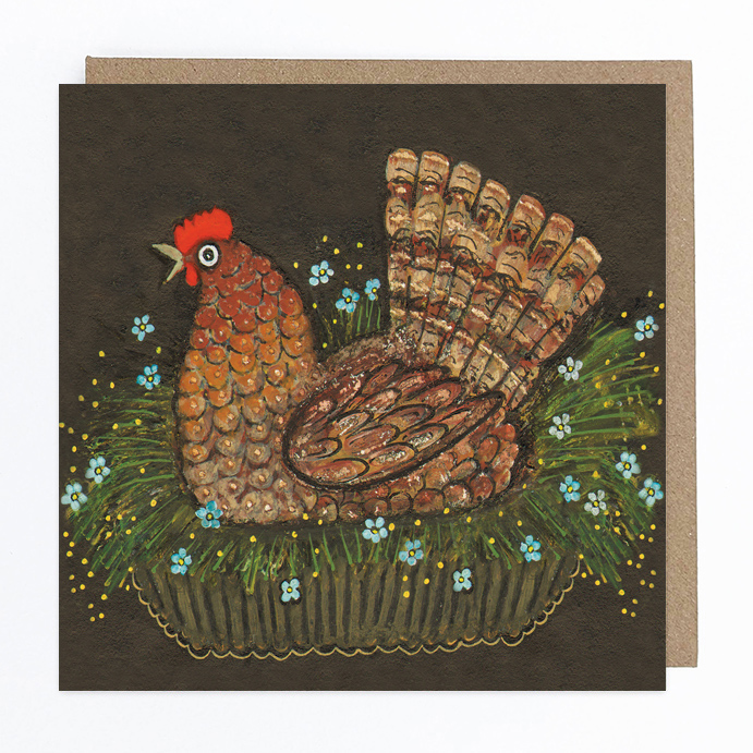 Enchanting Brown Hen Card - Abrahams Store