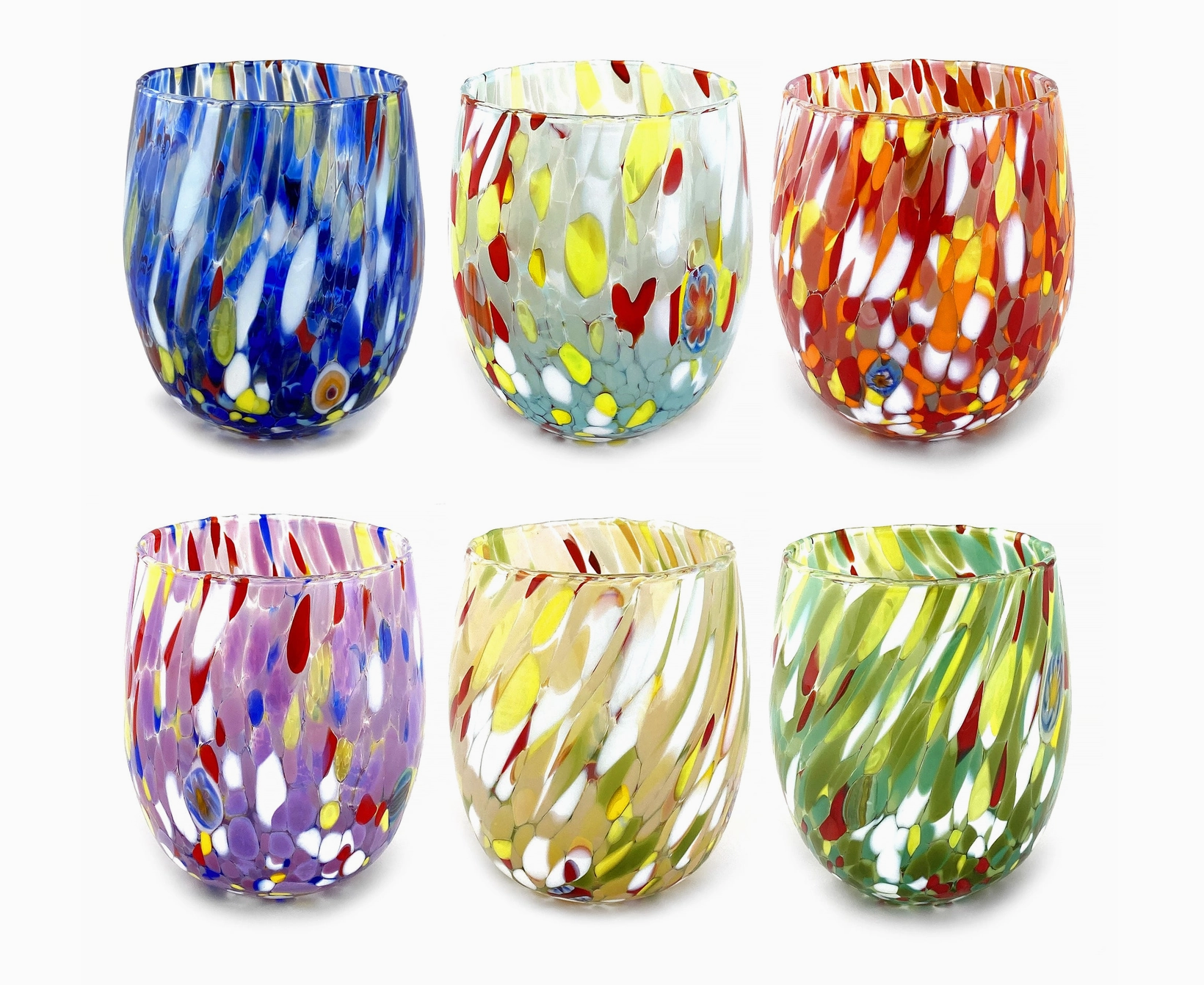 Multicolour Millefiori Murano Glasses